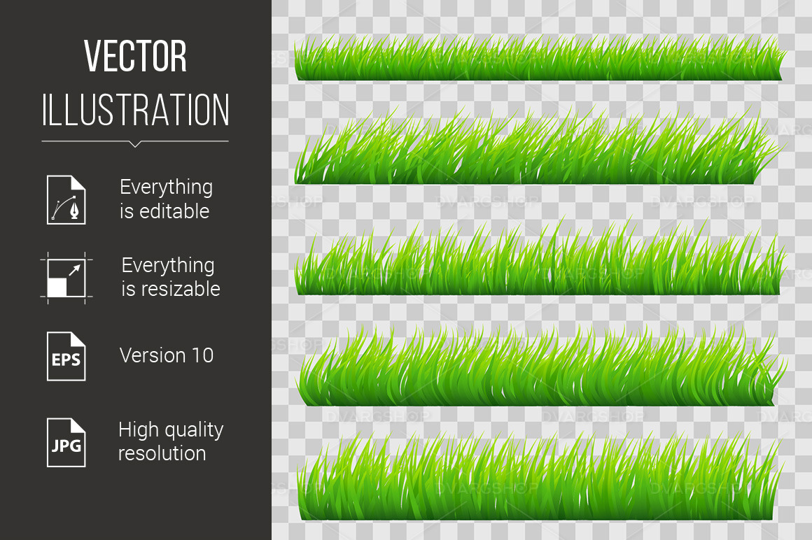 Grass Borders - Vector Image #116569 - TemplateMonster