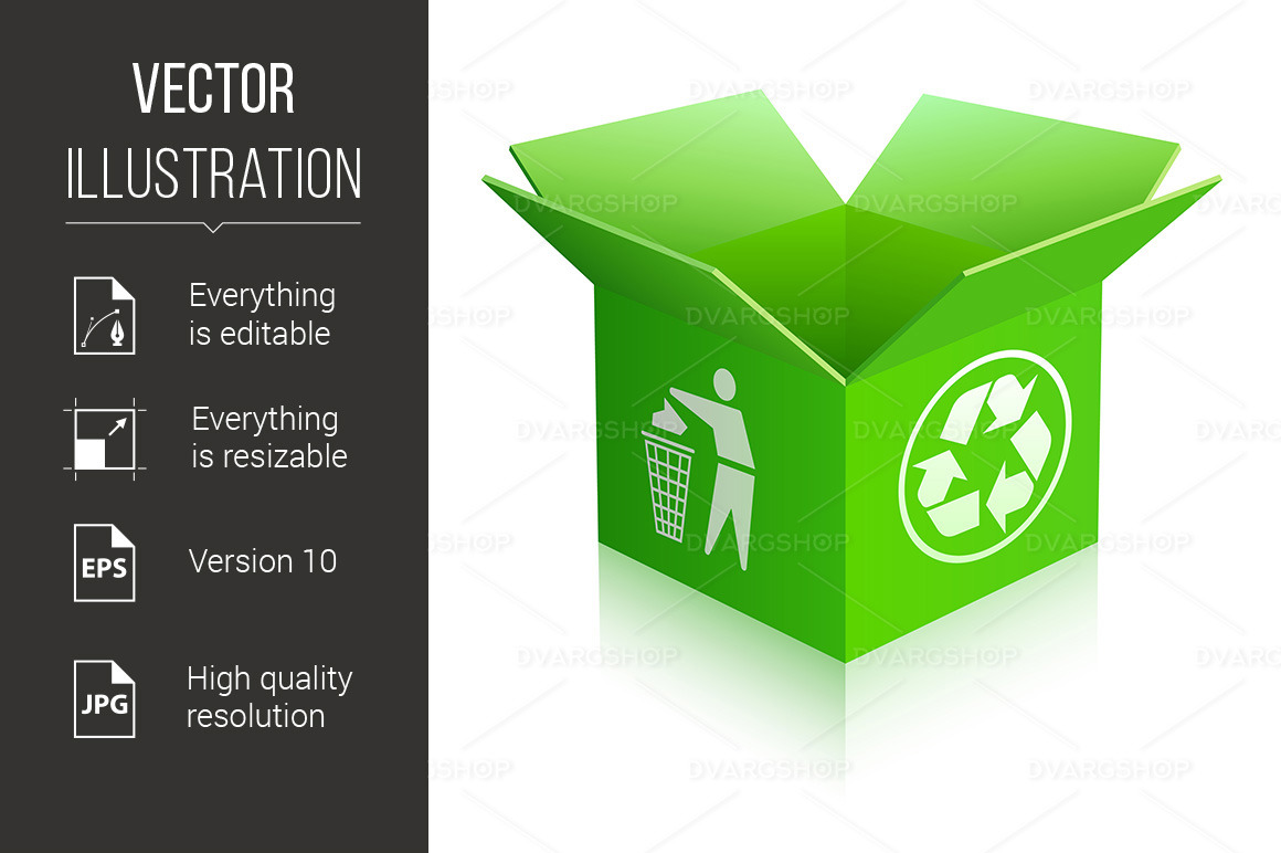 Open Recycle Empty Box - Vector Image - TemplateMonster