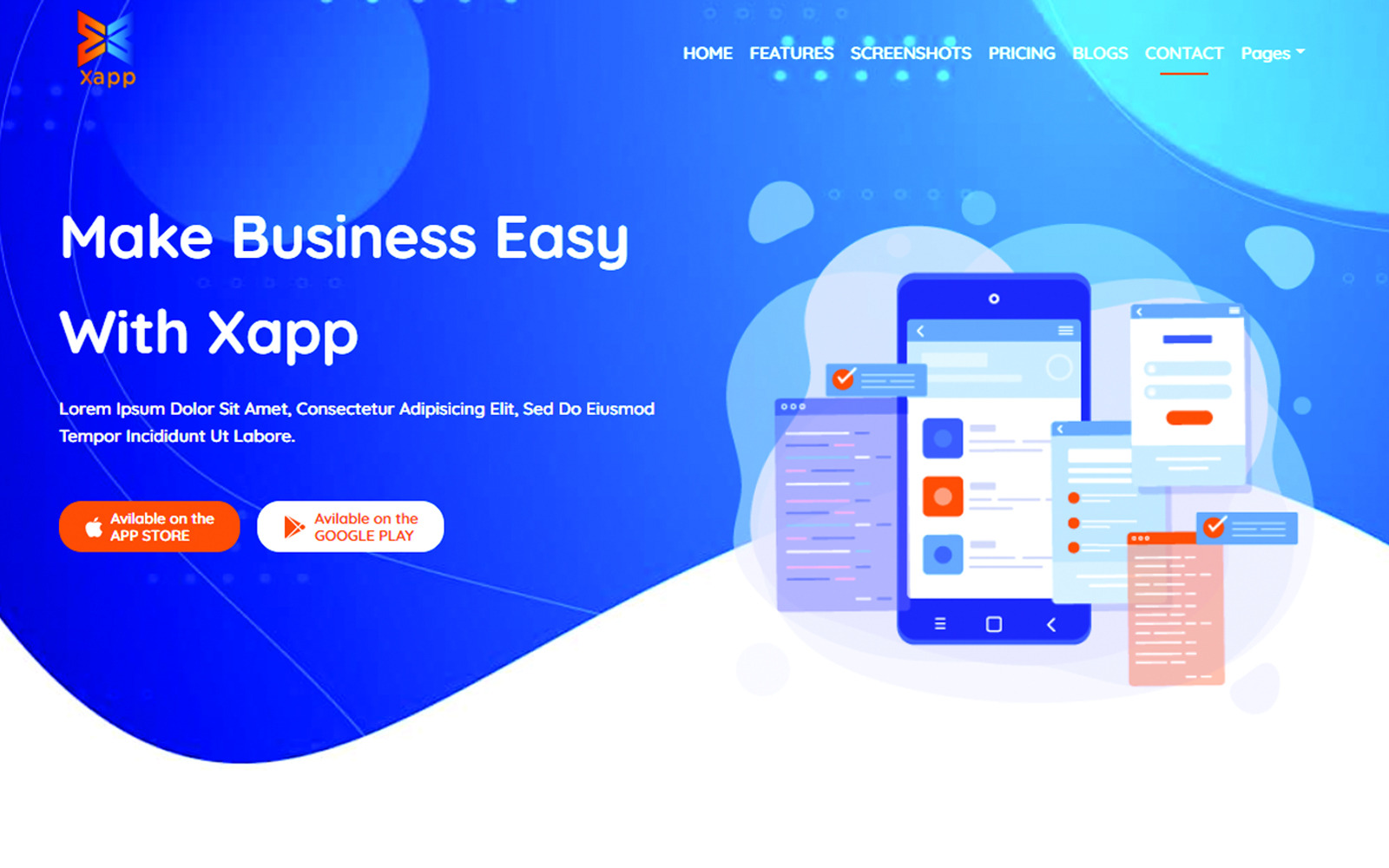 Xapp - Multipurpose - HTML-Vorlage für App-Landingpages