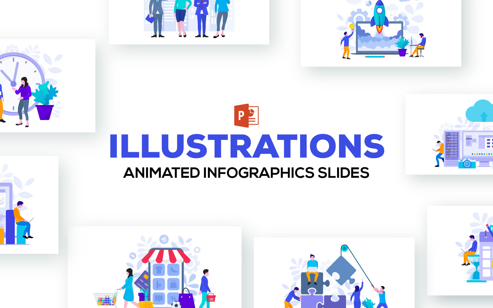 Modelo de apresentações de infográficos animados em PowerPoint