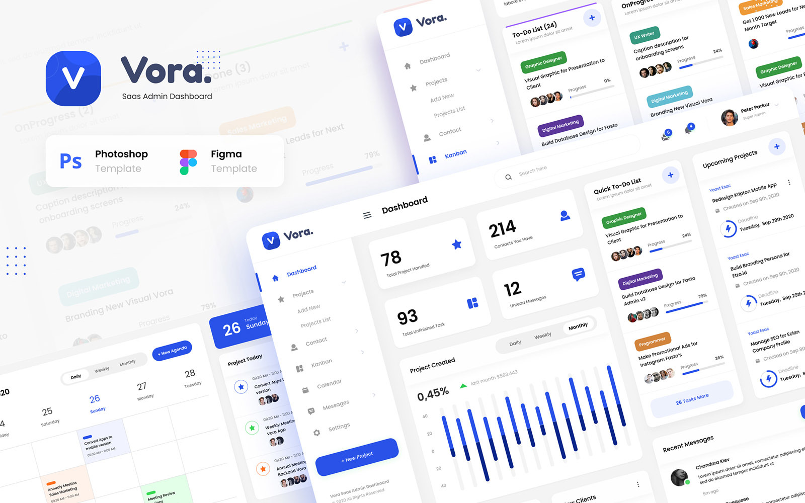 Vora - Saas Admin Dashboard UI Design Template PSD Figma