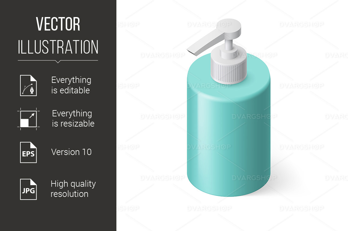 Liquid Soap Isometric - Vector Image - TemplateMonster