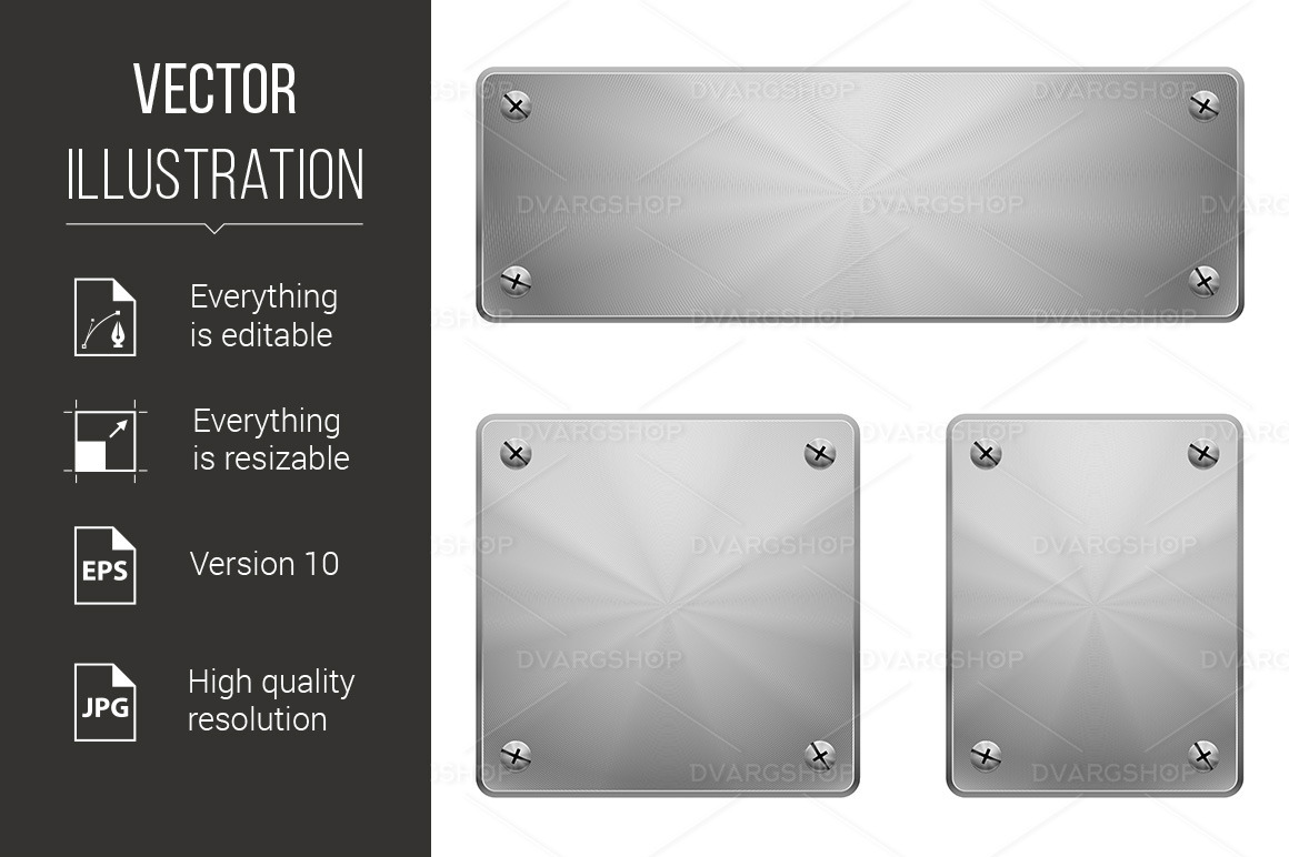 Metal Plates - Vector Image #119620 - TemplateMonster