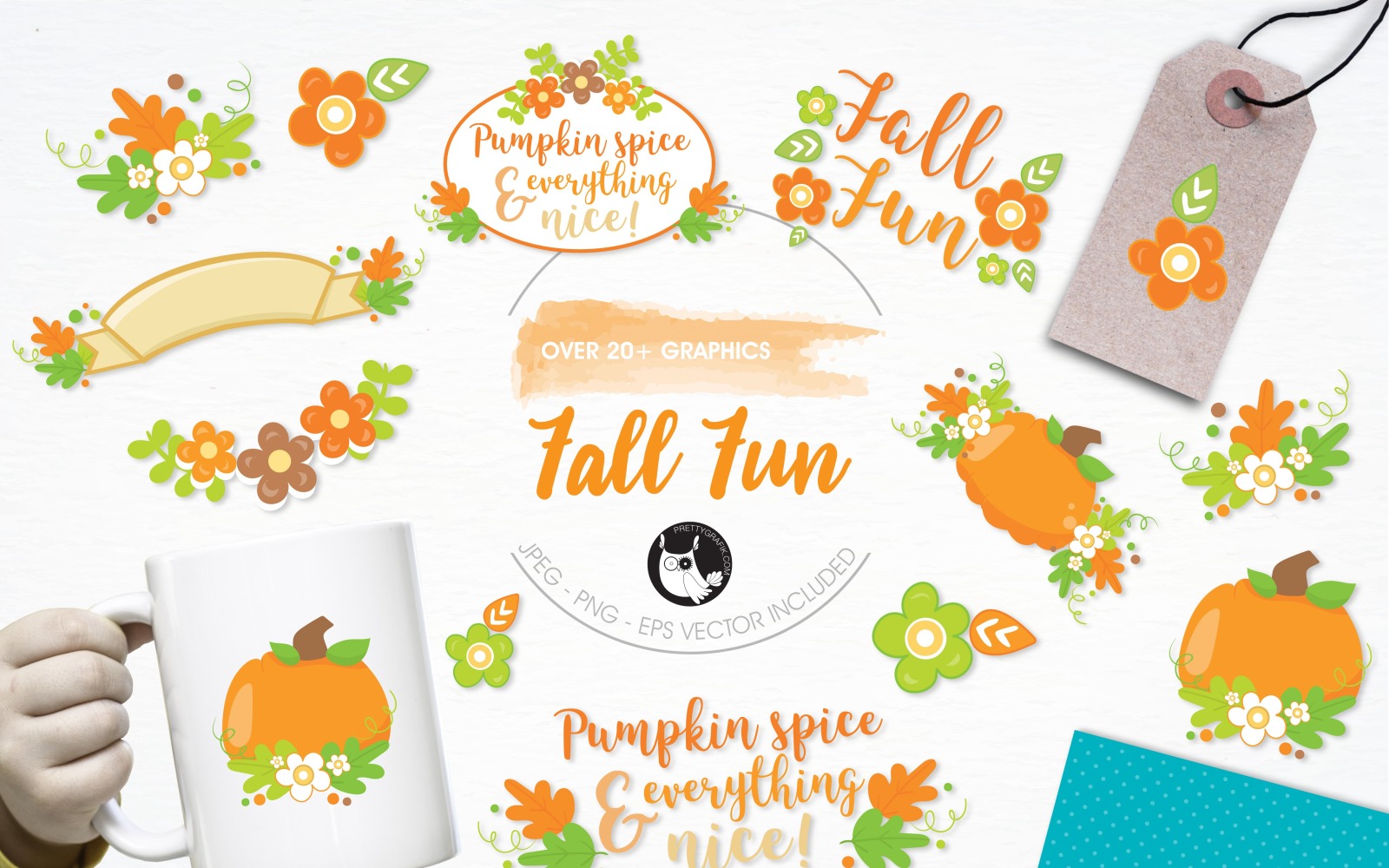 Fall fun illustration pack - Vector Image - TemplateMonster