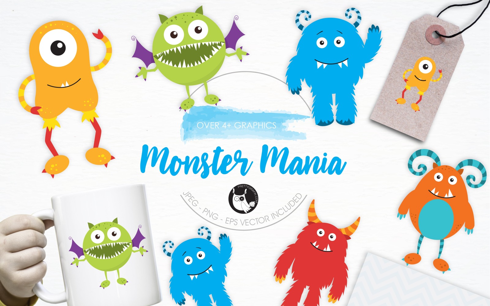 Monster Mania illustration pack - Vector Image