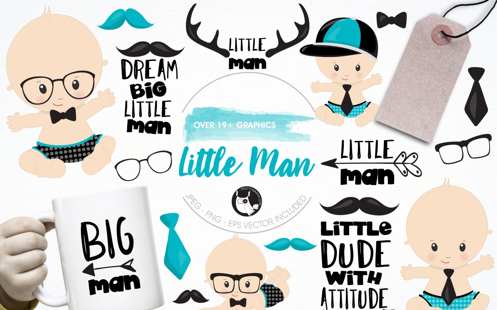 Little man graphics & illustrations - Vector Image