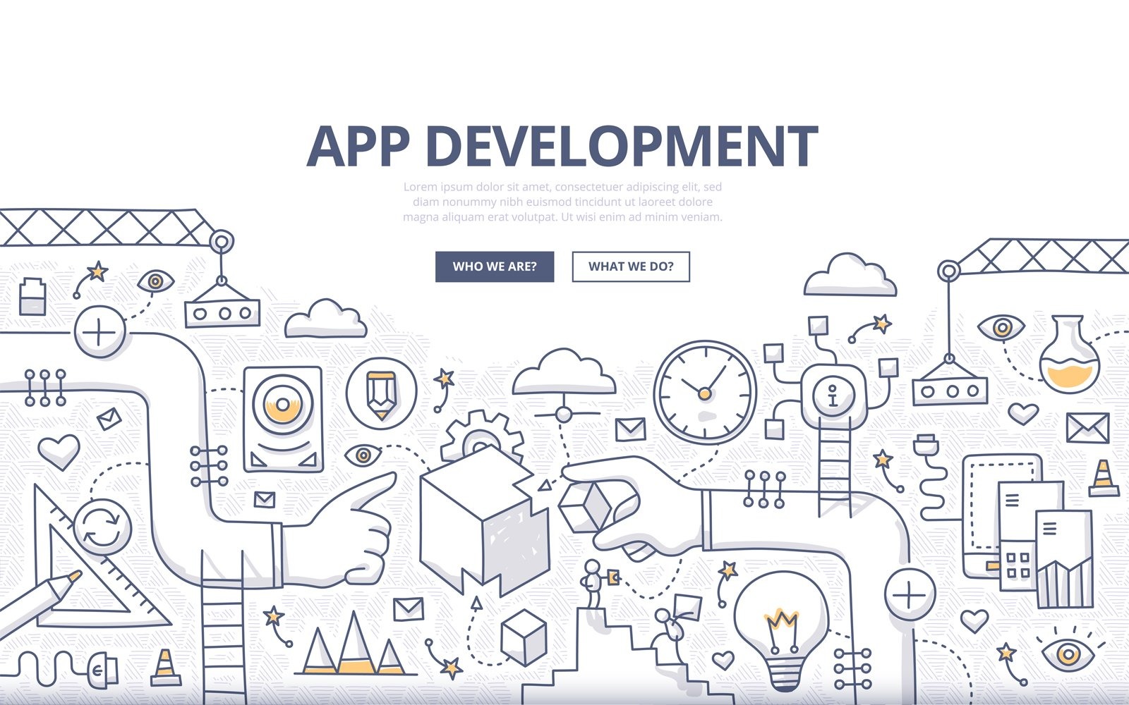 Application Development Doodle Concept - Vector Image