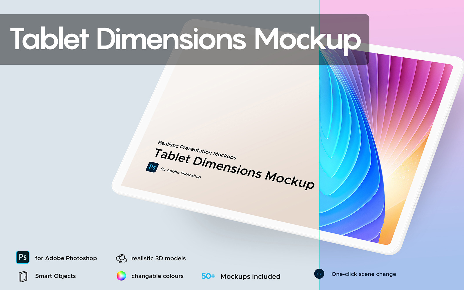 Tablet Dimensions product mockup #122859 - TemplateMonster