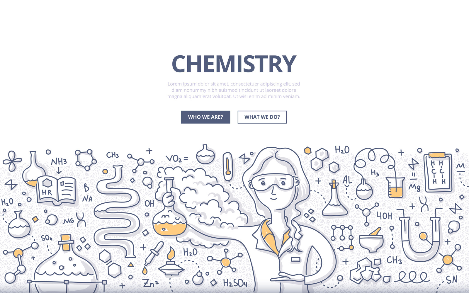 Chemistry Doodle Concept - Vector Image - TemplateMonster