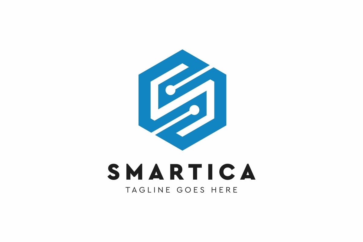 Smartica S letter Hexagon Logo Template - TemplateMonster