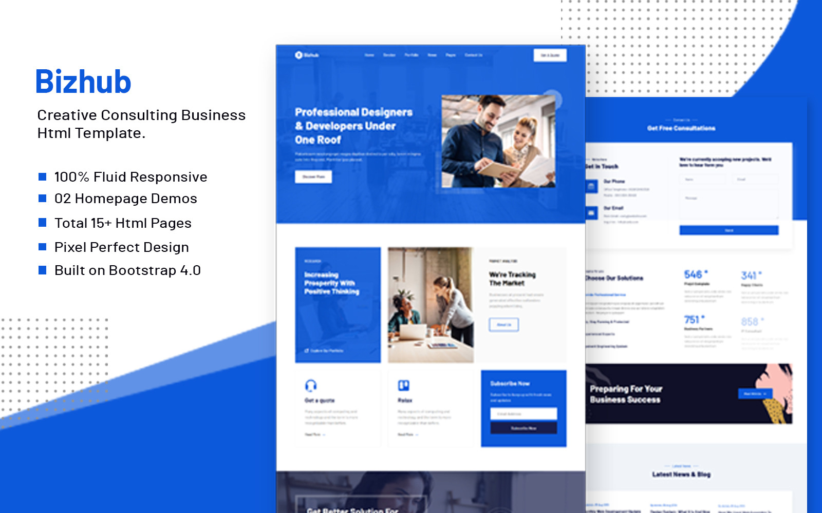 Bizhub - Business Multipurpose Bootstrap 4 Website Template