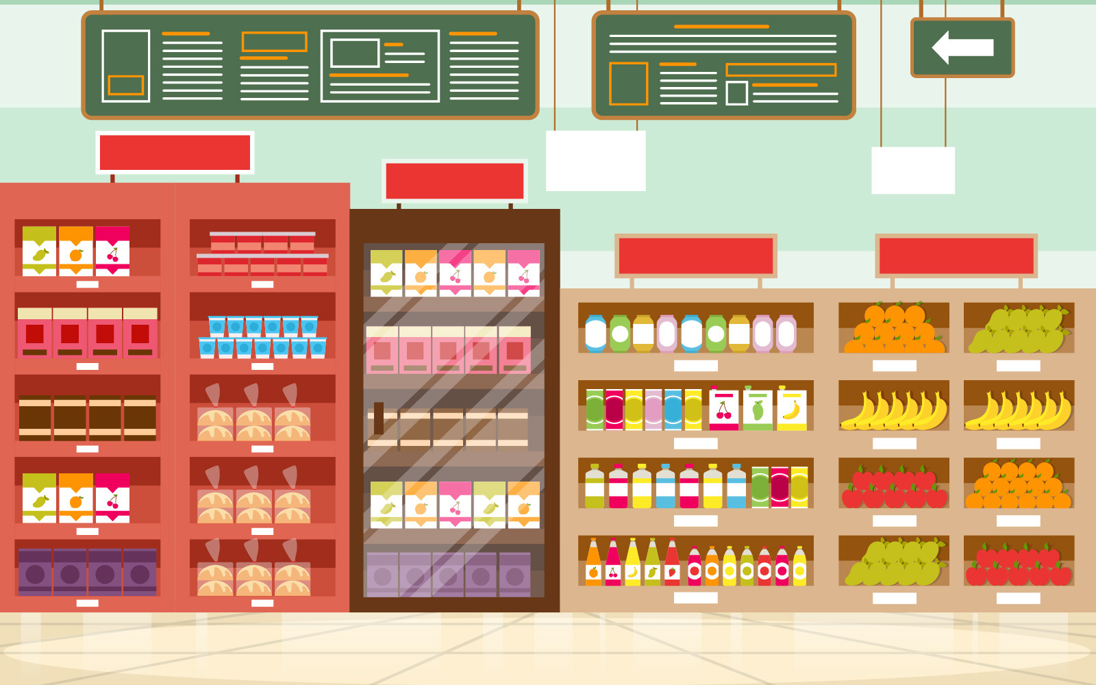 Interior Grocery Retail - Illustration - TemplateMonster