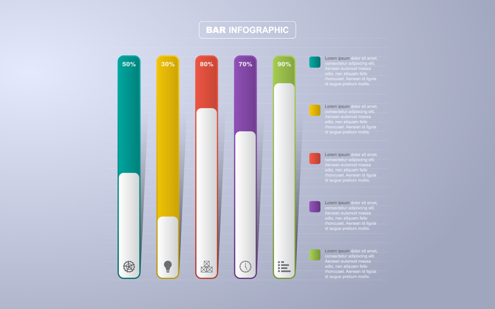 Analytic Statistical Graph Infographic Elements