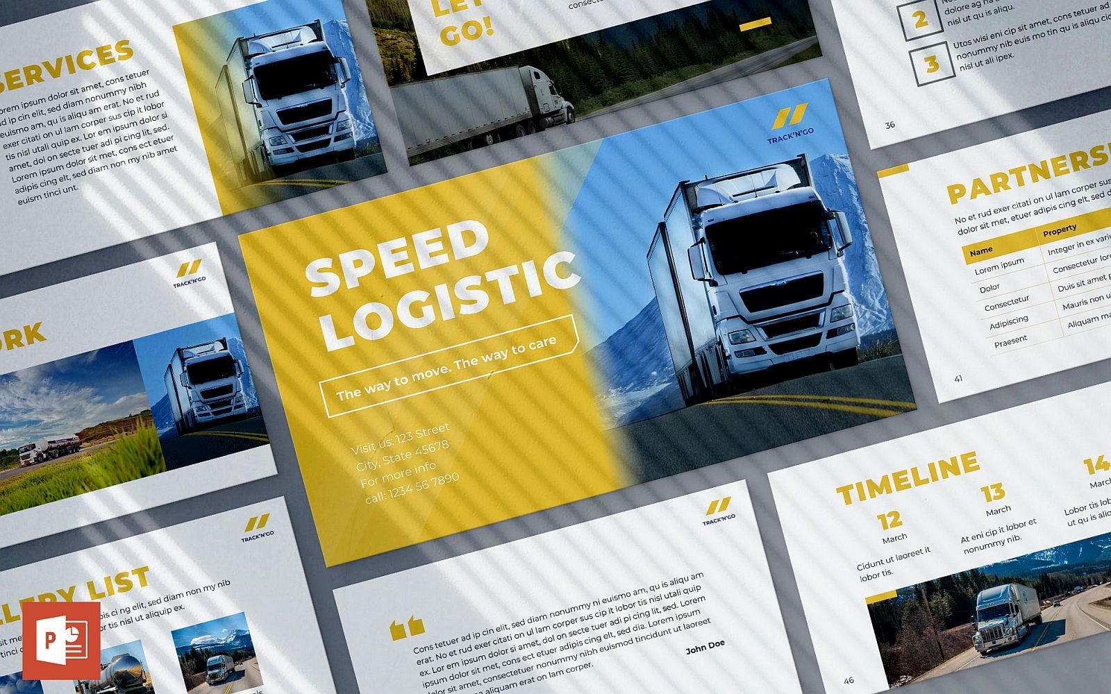 Logistics Presentation PowerPoint template - TemplateMonster
