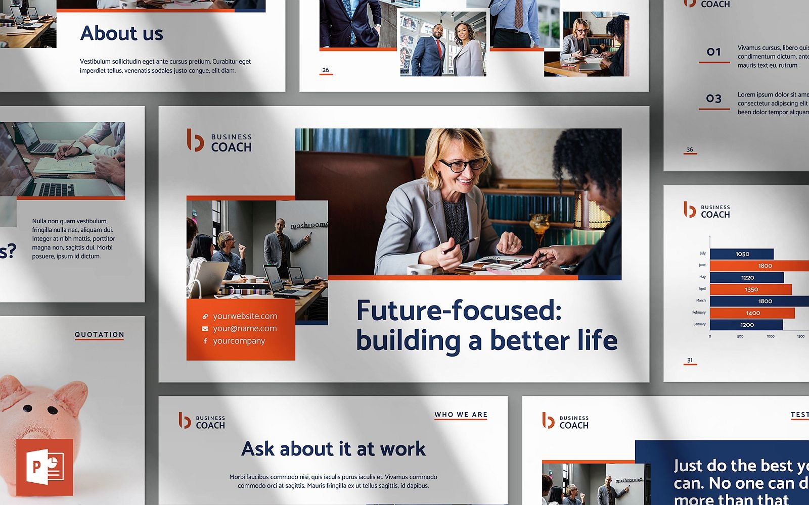 Business Coach Presentation PowerPoint template