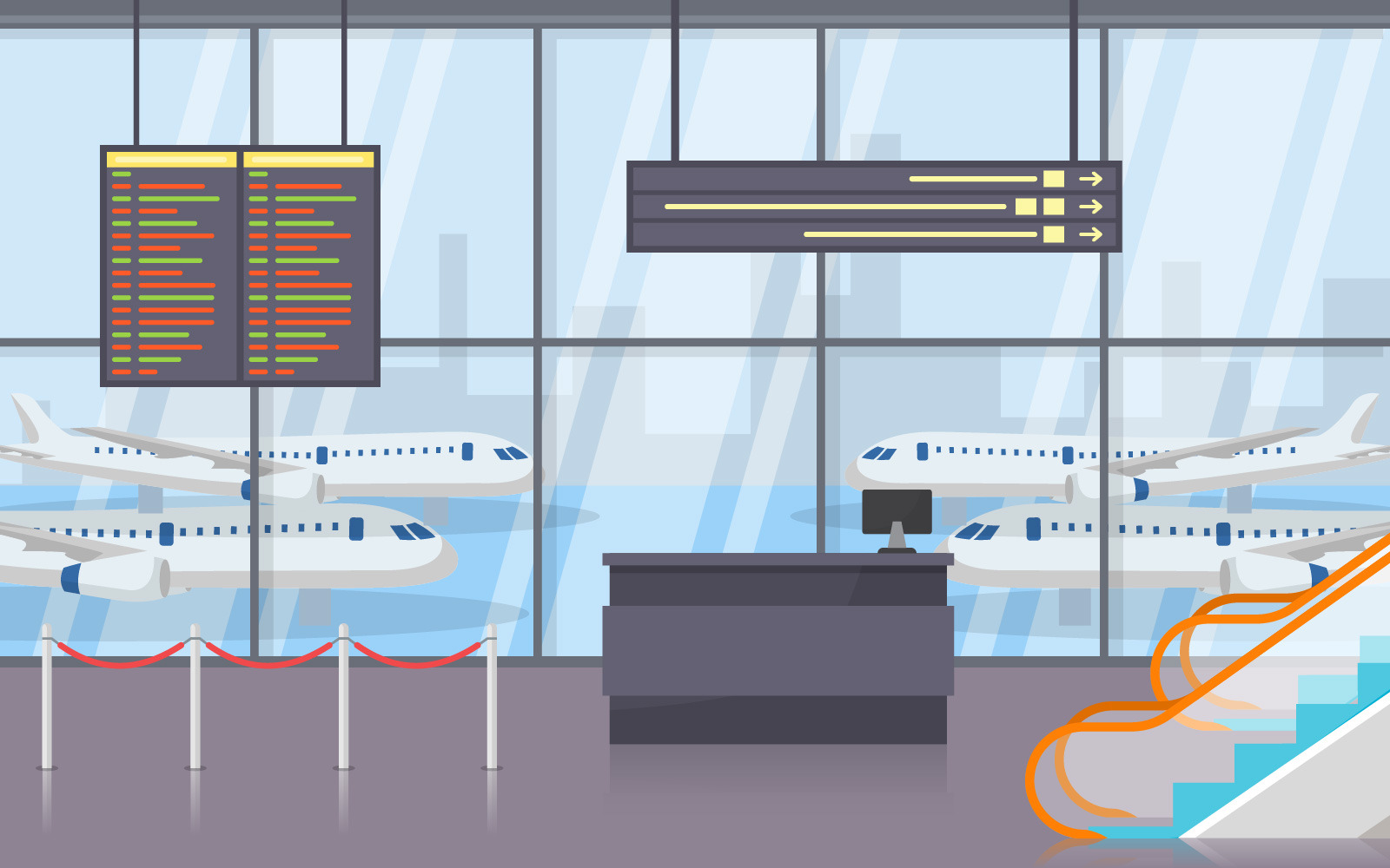 Airport Gate Interiror - Illustration - TemplateMonster