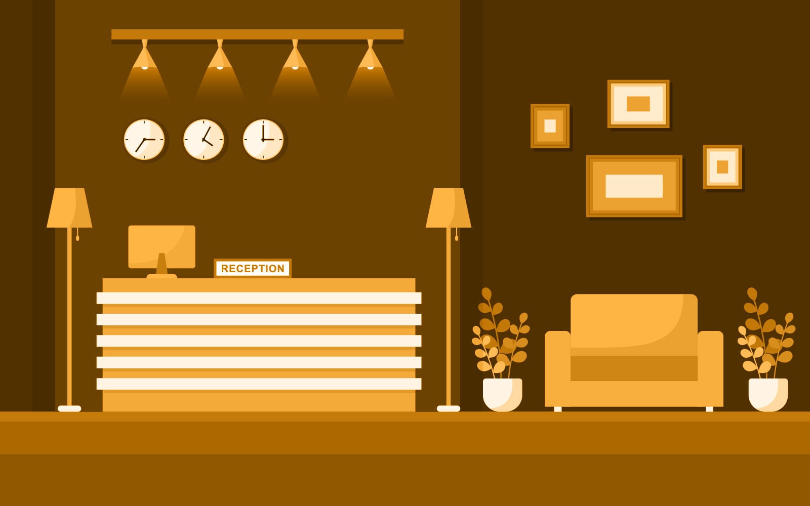 Hotel Reception Desk - Illustration #126686 - TemplateMonster