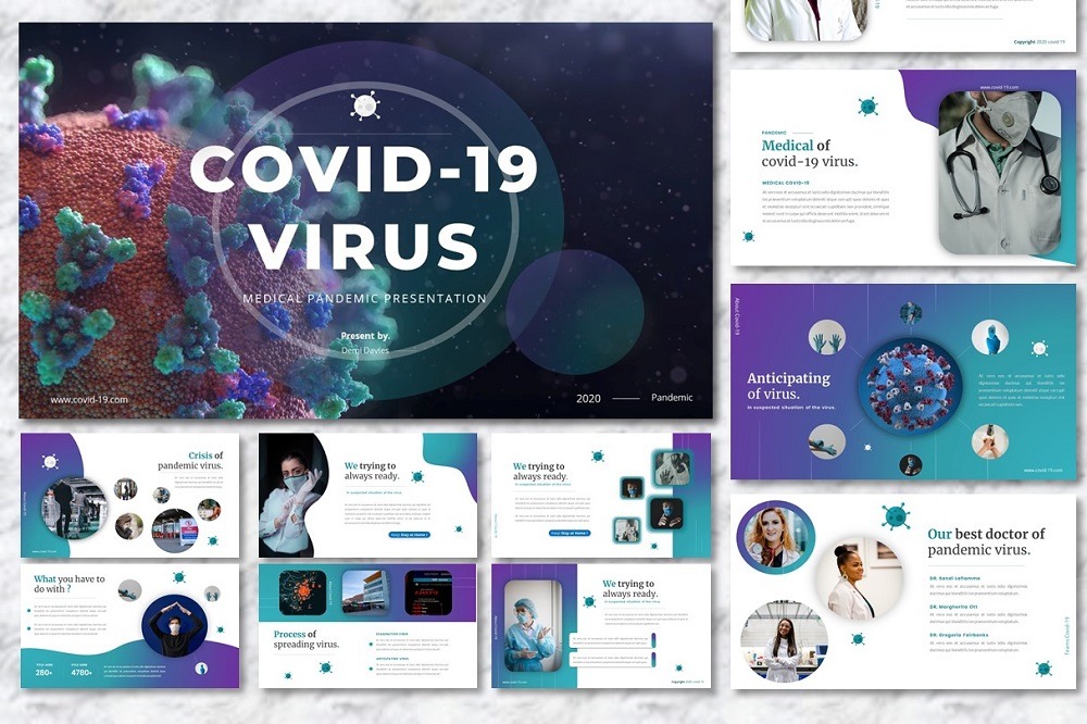 Virus - Medical PowerPoint template #136935 - TemplateMonster