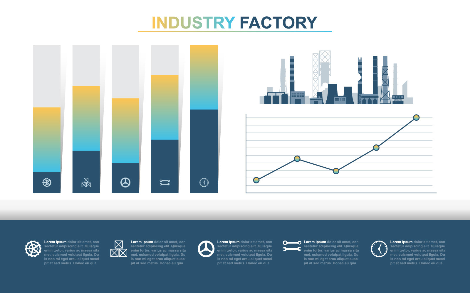 Factory Financial Data Infographic Elements - TemplateMonster