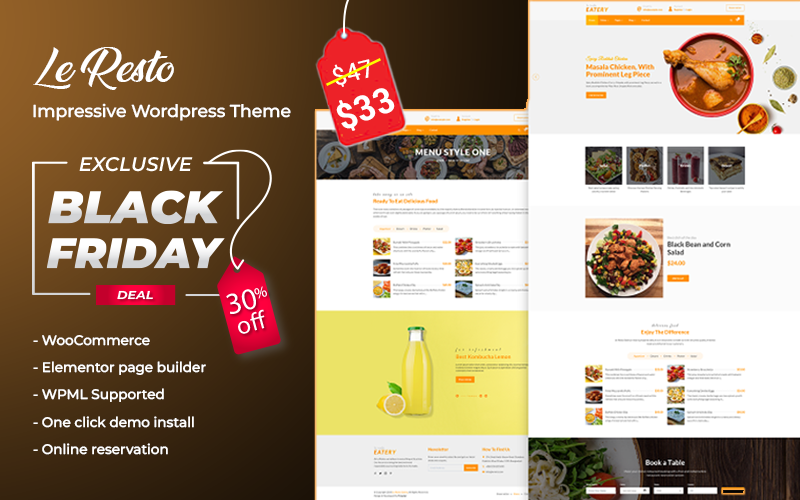 Le Resto - Restaurant WordPress Theme - TemplateMonster