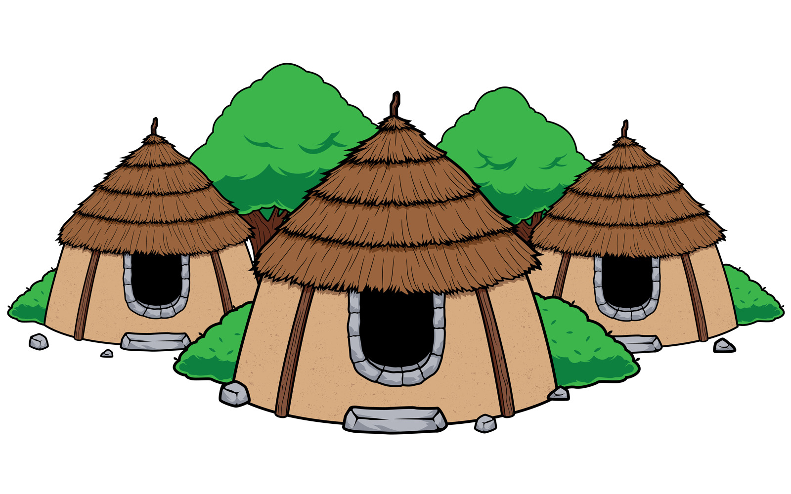 Hut Village Mascot - Illustration #143908 - TemplateMonster