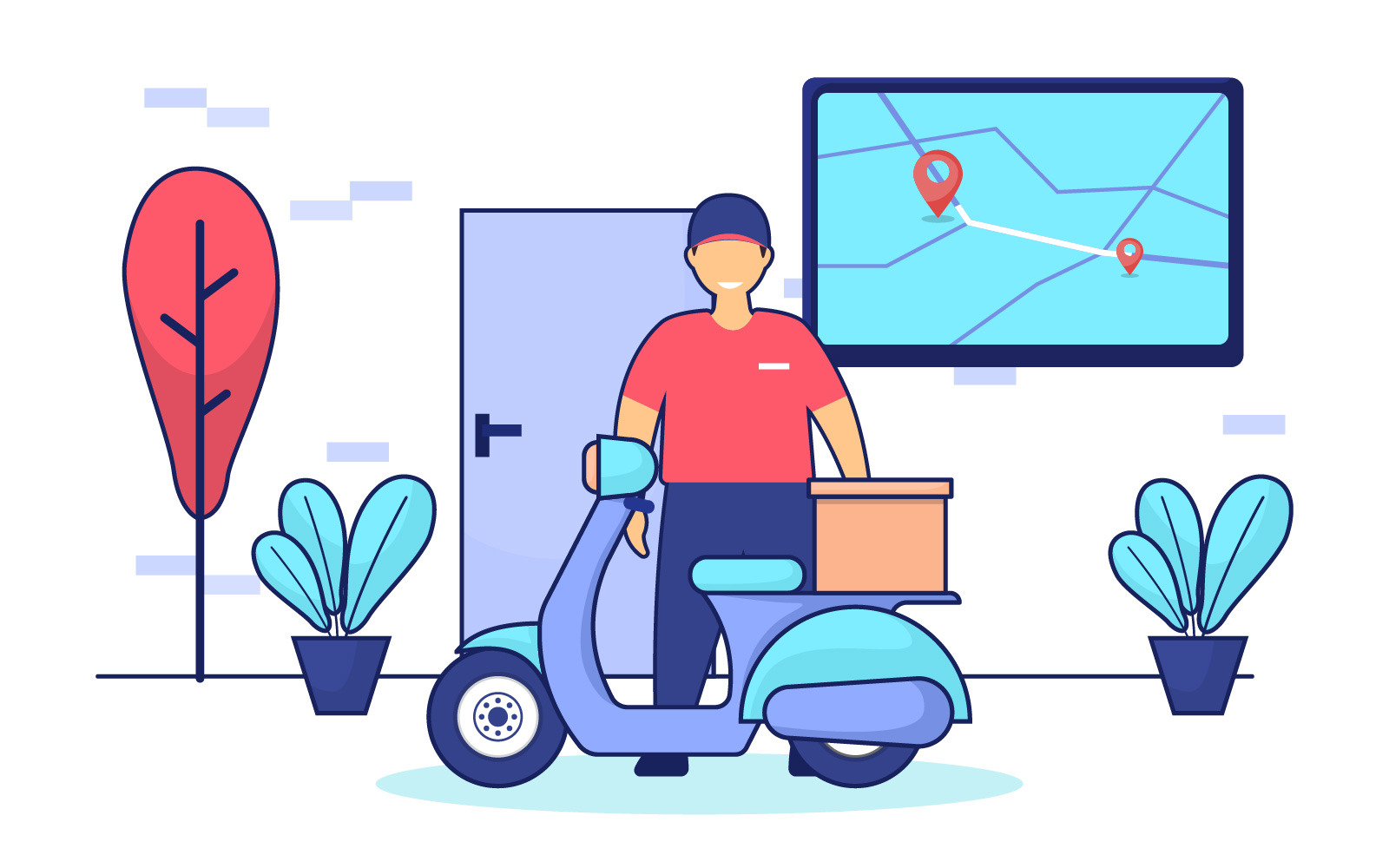 Delivery Food Service - Illustration - TemplateMonster