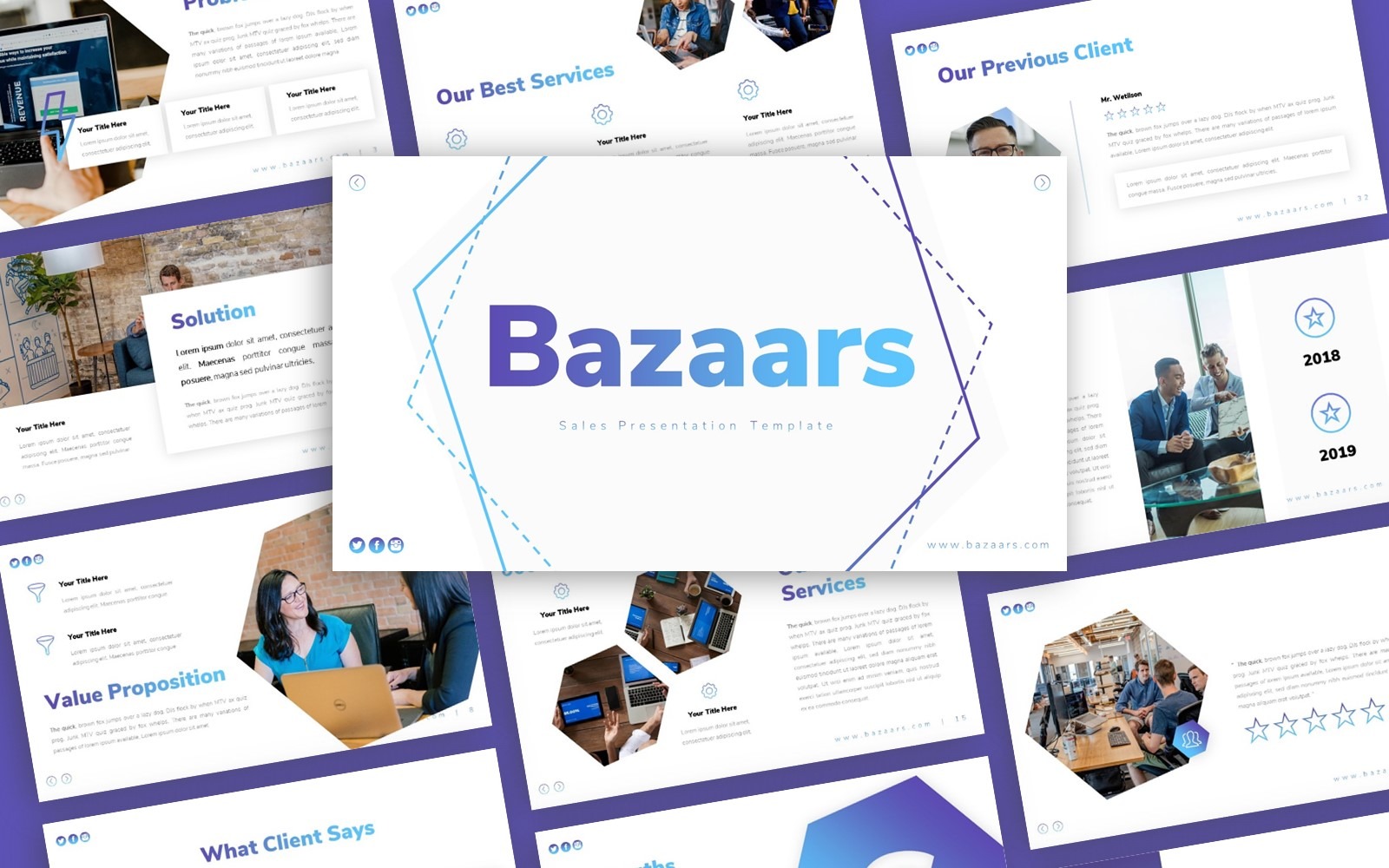 Bazaars Sales Presentation PowerPoint template Bazaars Sales Presentation PowerPoint template