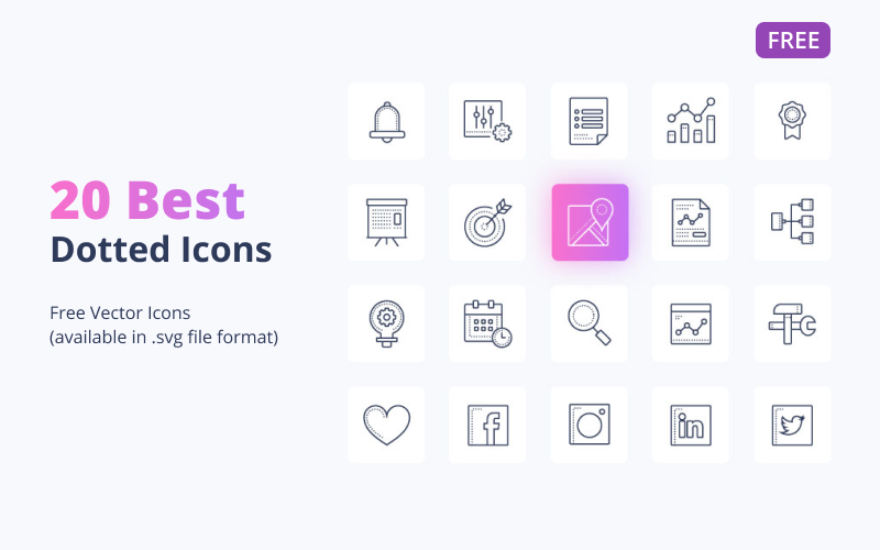 20 Free Dotted Icons Set #145754 - TemplateMonster