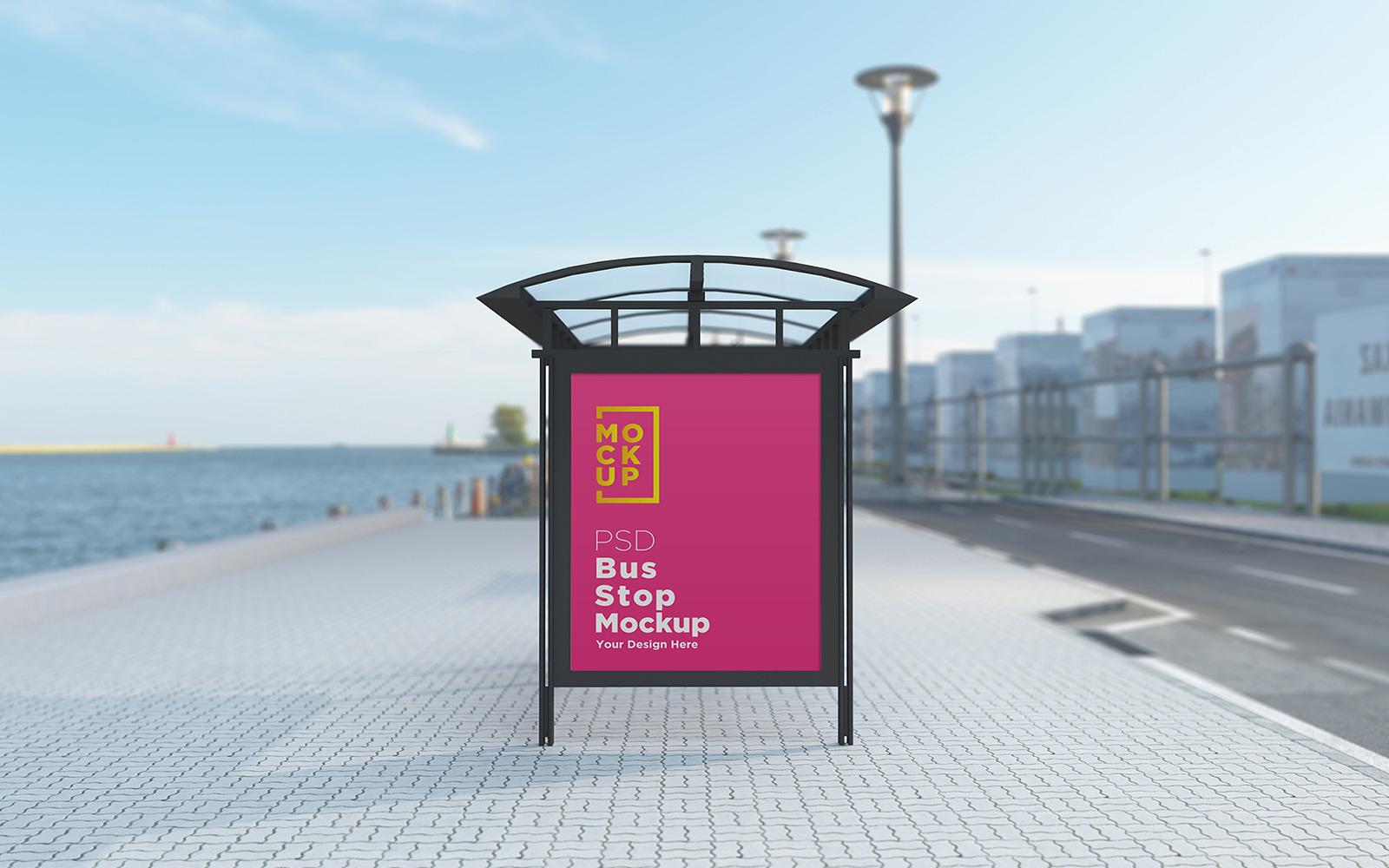 Bus Stop Billboard advertising signage product mockup