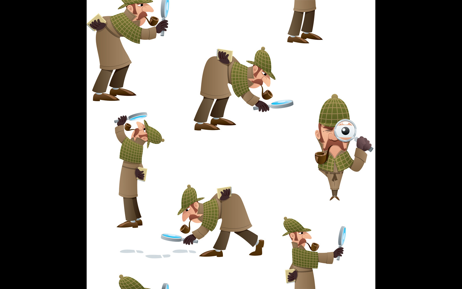 Détective Seamless Pattern - Illustration - TemplateMonster