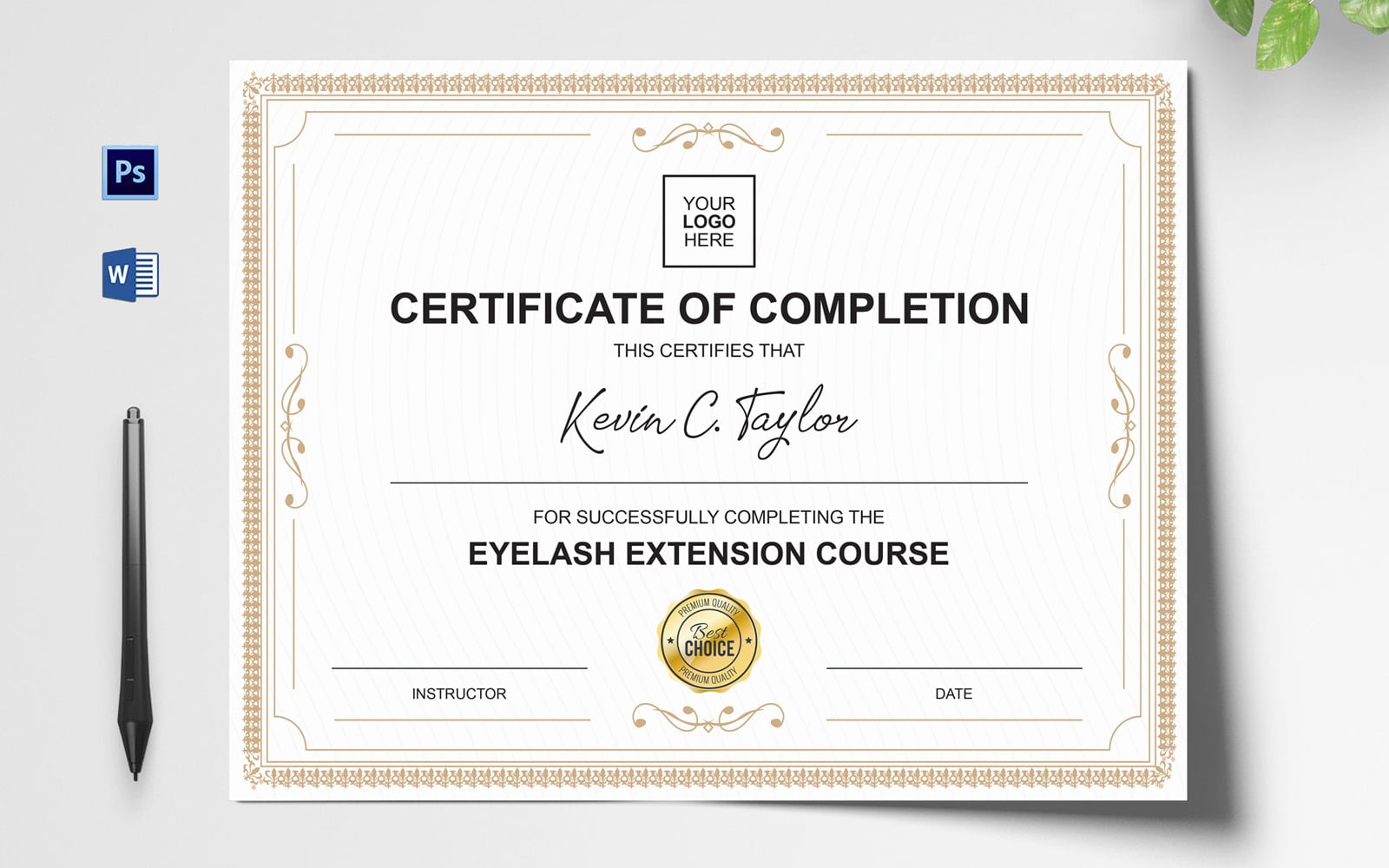 Professional Certificate Template #149914 - TemplateMonster