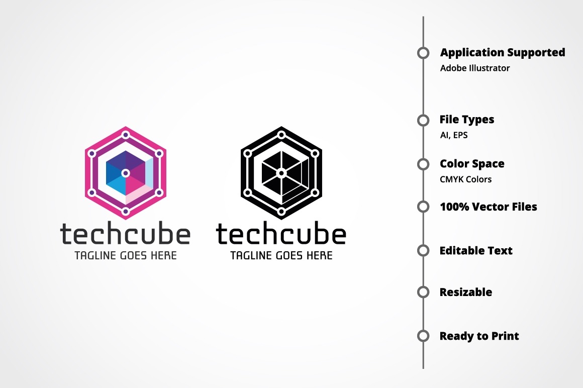 Tech Cube Logo Template #150144 - TemplateMonster