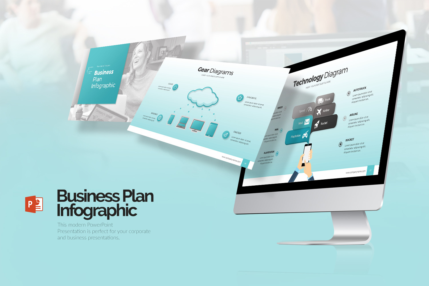 Modello PowerPoint Infografica Business Plan