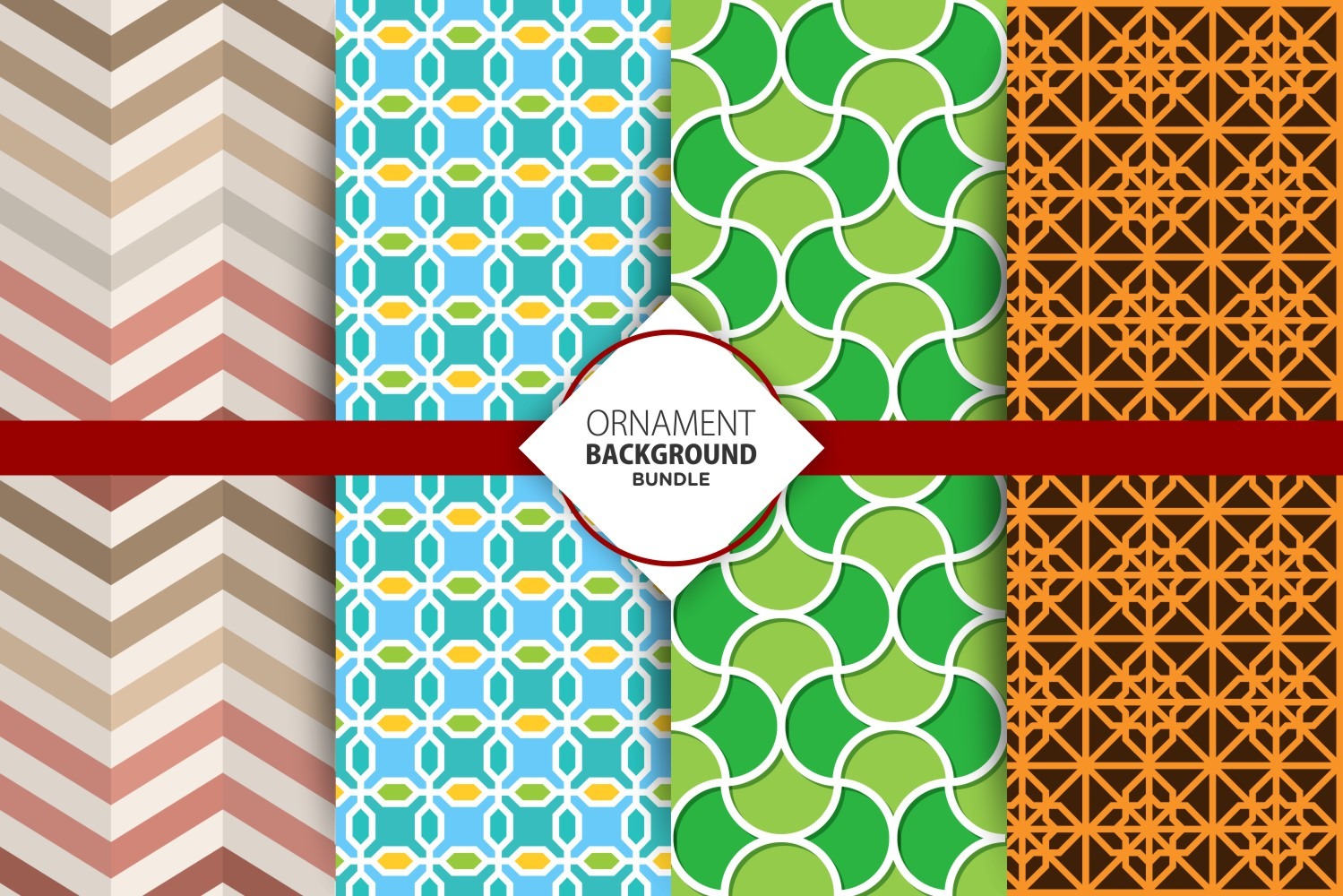 4 Seamless Zigzag and Geometrical Background Set 11 Pattern