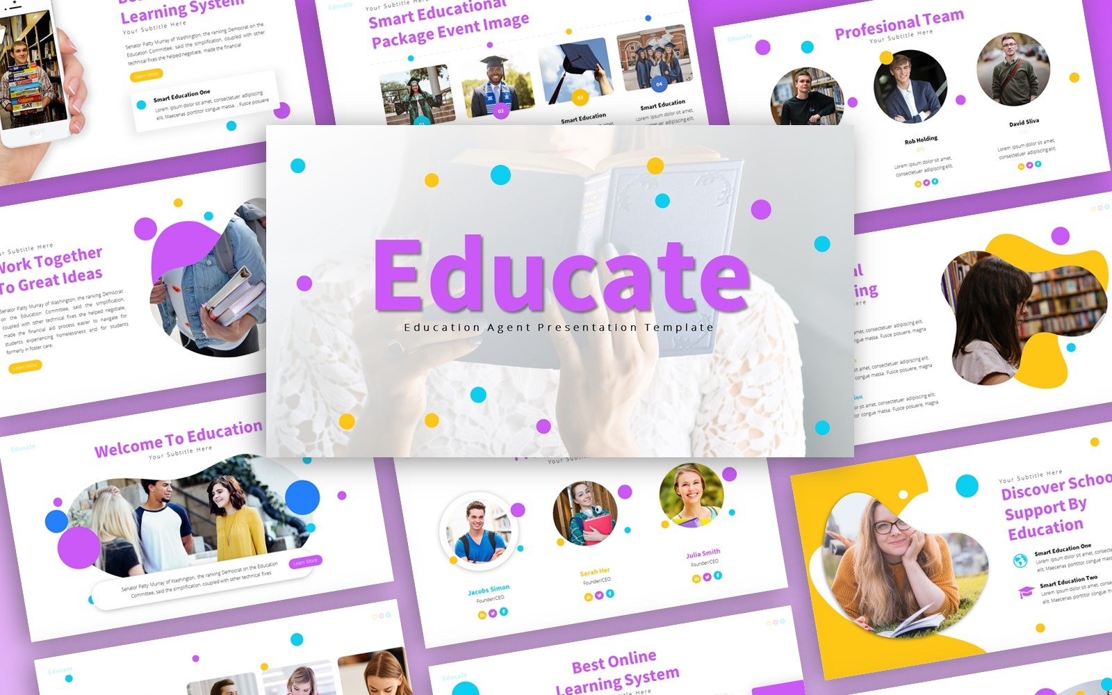 Educate Education Presentation PowerPoint template