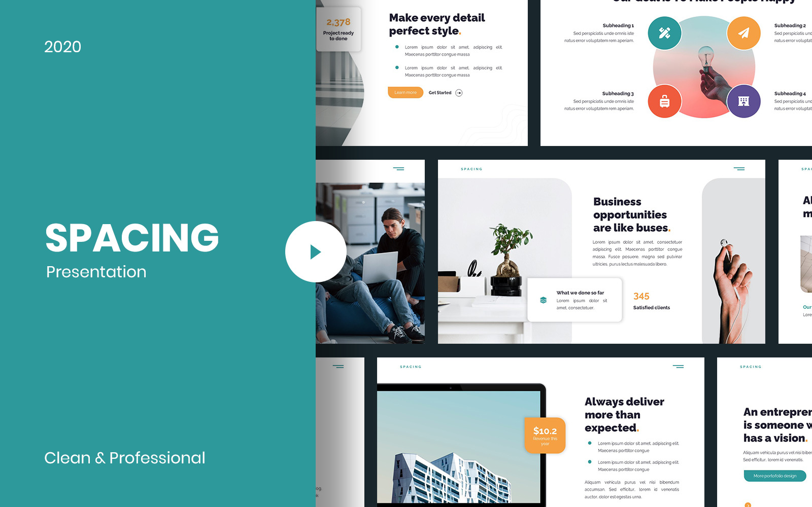 Spacing Creative PowerPoint template - TemplateMonster