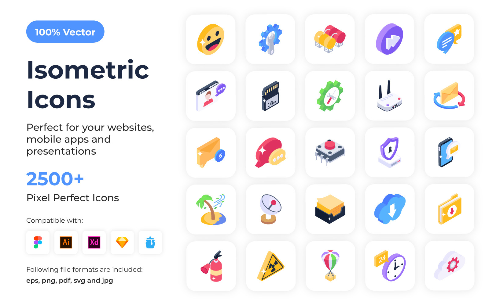 2500+ Isometric Icon Set #151318 - TemplateMonster