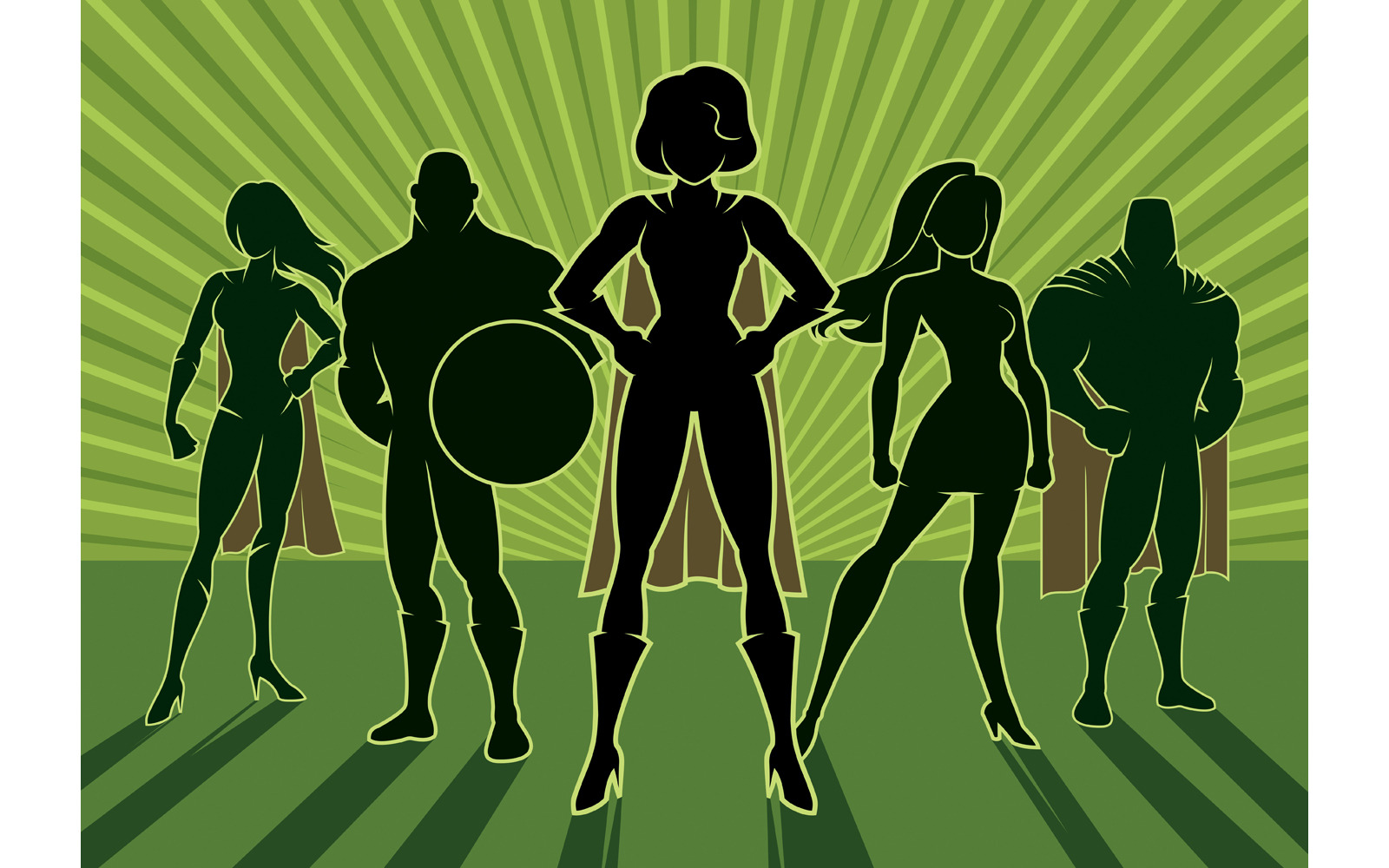 Superhero Team 3 - Illustration #151852 - TemplateMonster