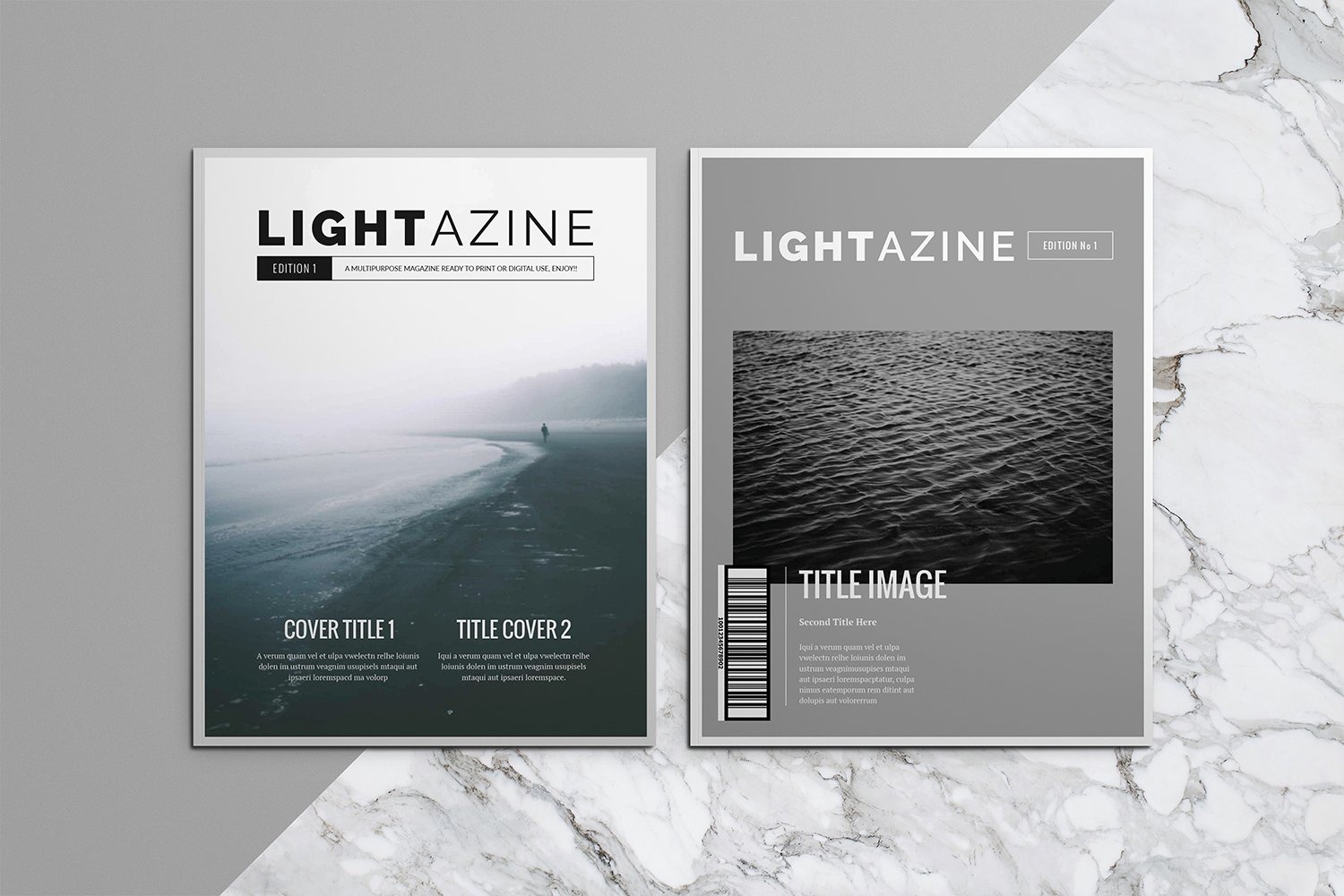 Modello di rivista Lightazine Indesign - TemplateMonster