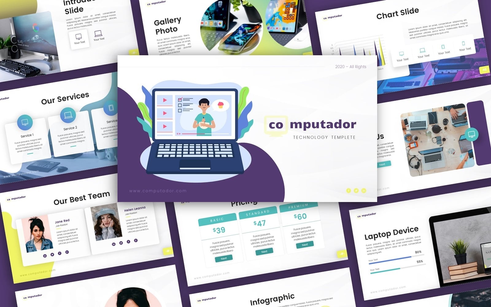 Computador Technology Presentation PowerPoint template