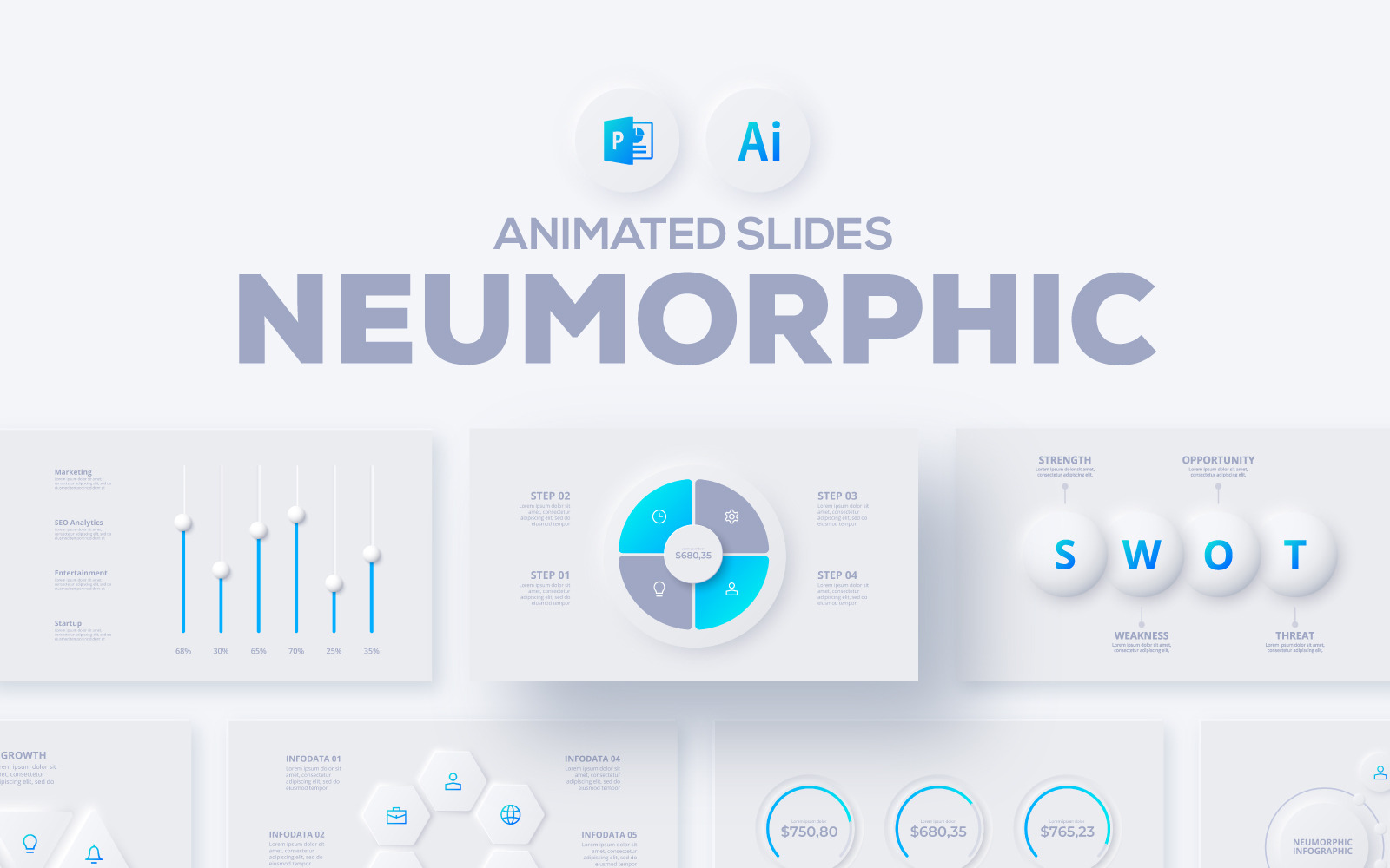 Neumorphic Presentation Powerpoint Template