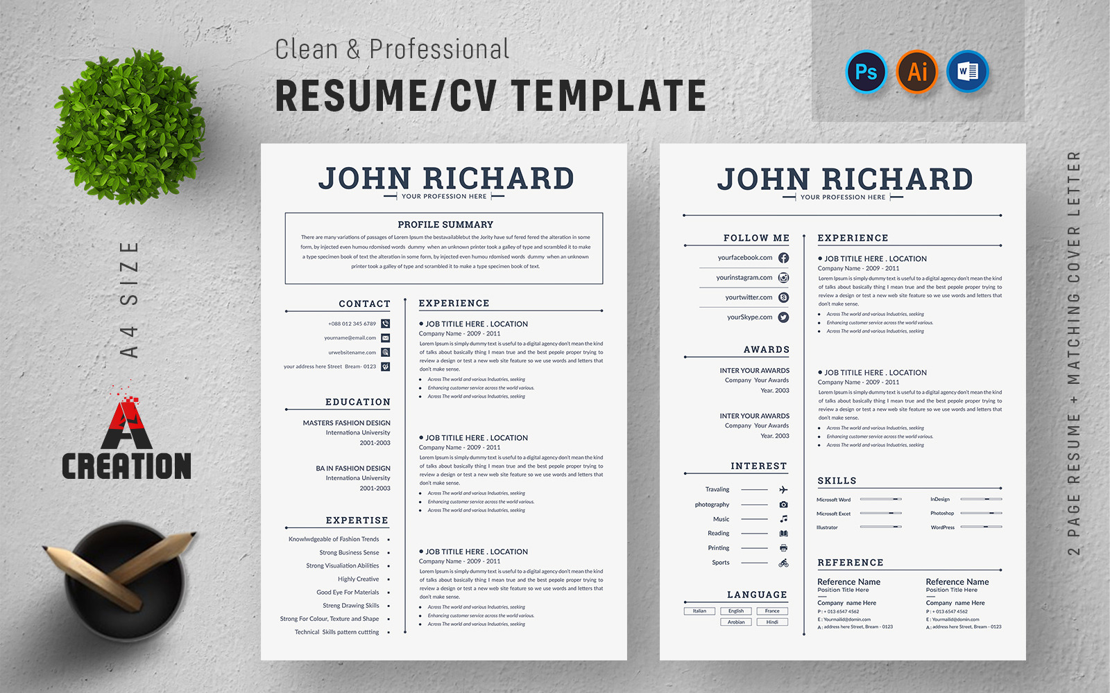 John Richard - Premium Resume Template - TemplateMonster