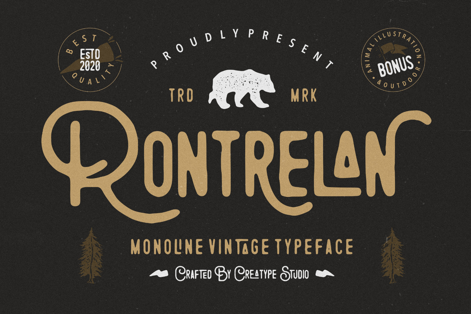 Rontrelan Monoline Vintage Font #158327 - TemplateMonster