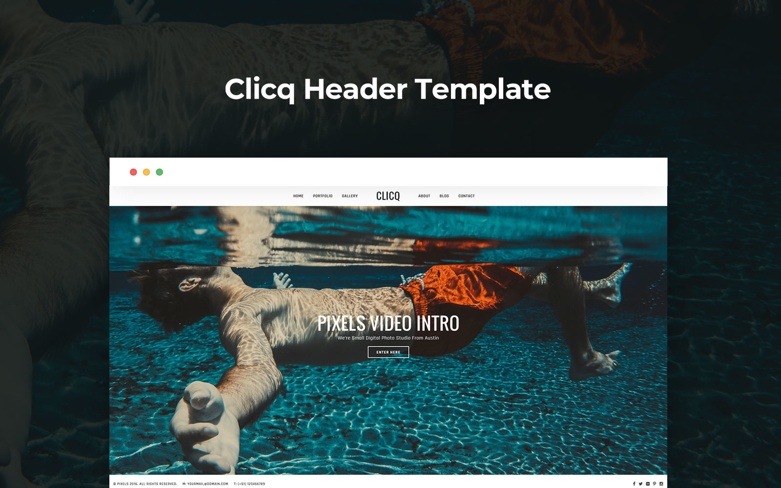 Clicq Header PSD Template #158509 - TemplateMonster