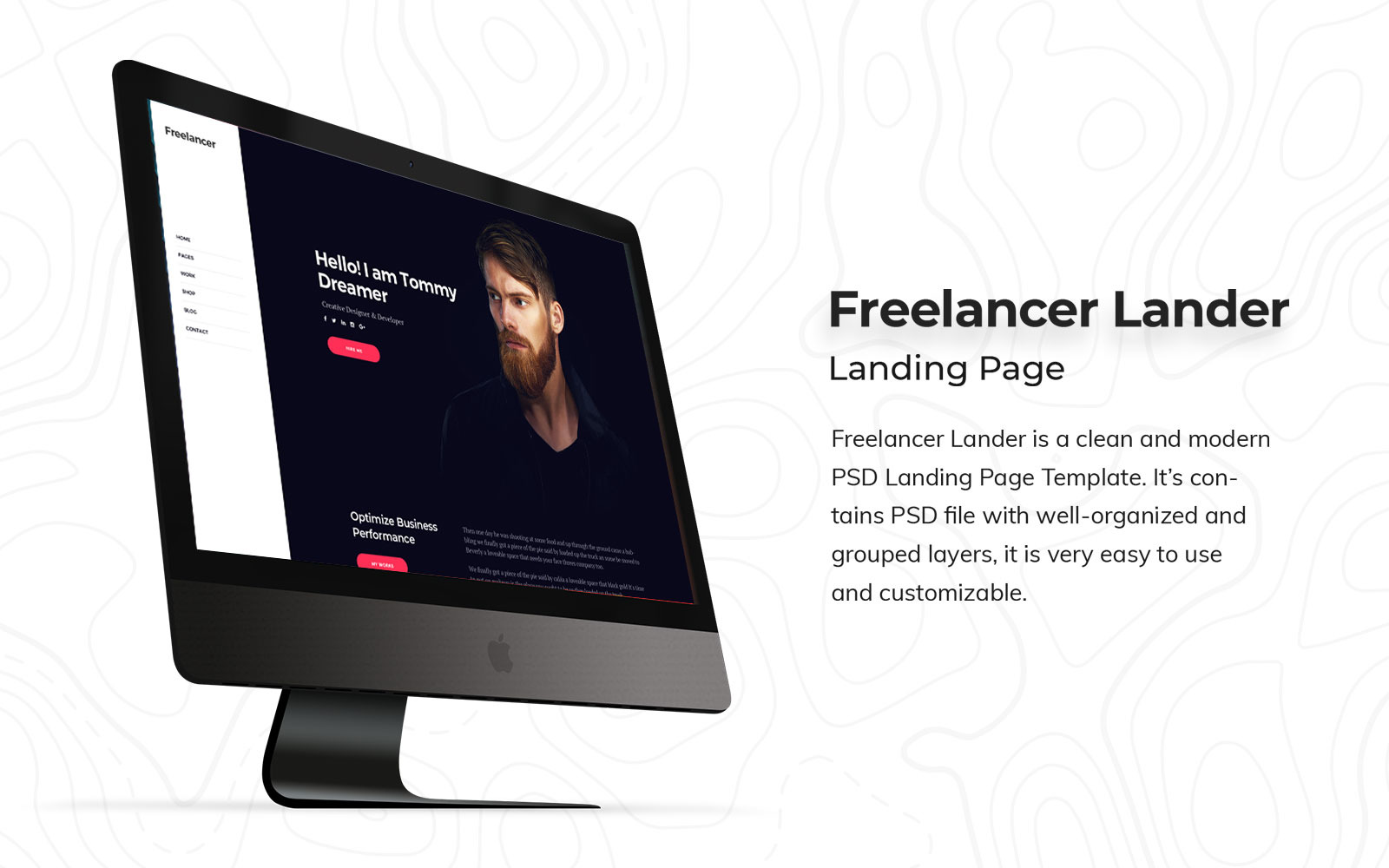 Freelancer Landing Page PSD Template - TemplateMonster