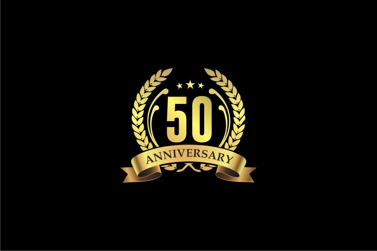 50th Birthday Anniversary Logo Template - TemplateMonster