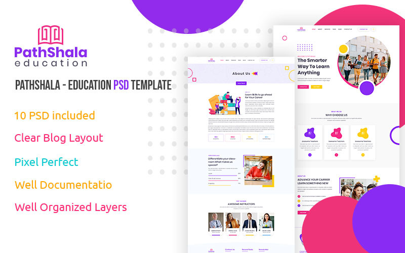 PathShala - Education PSD Template #163507 - TemplateMonster