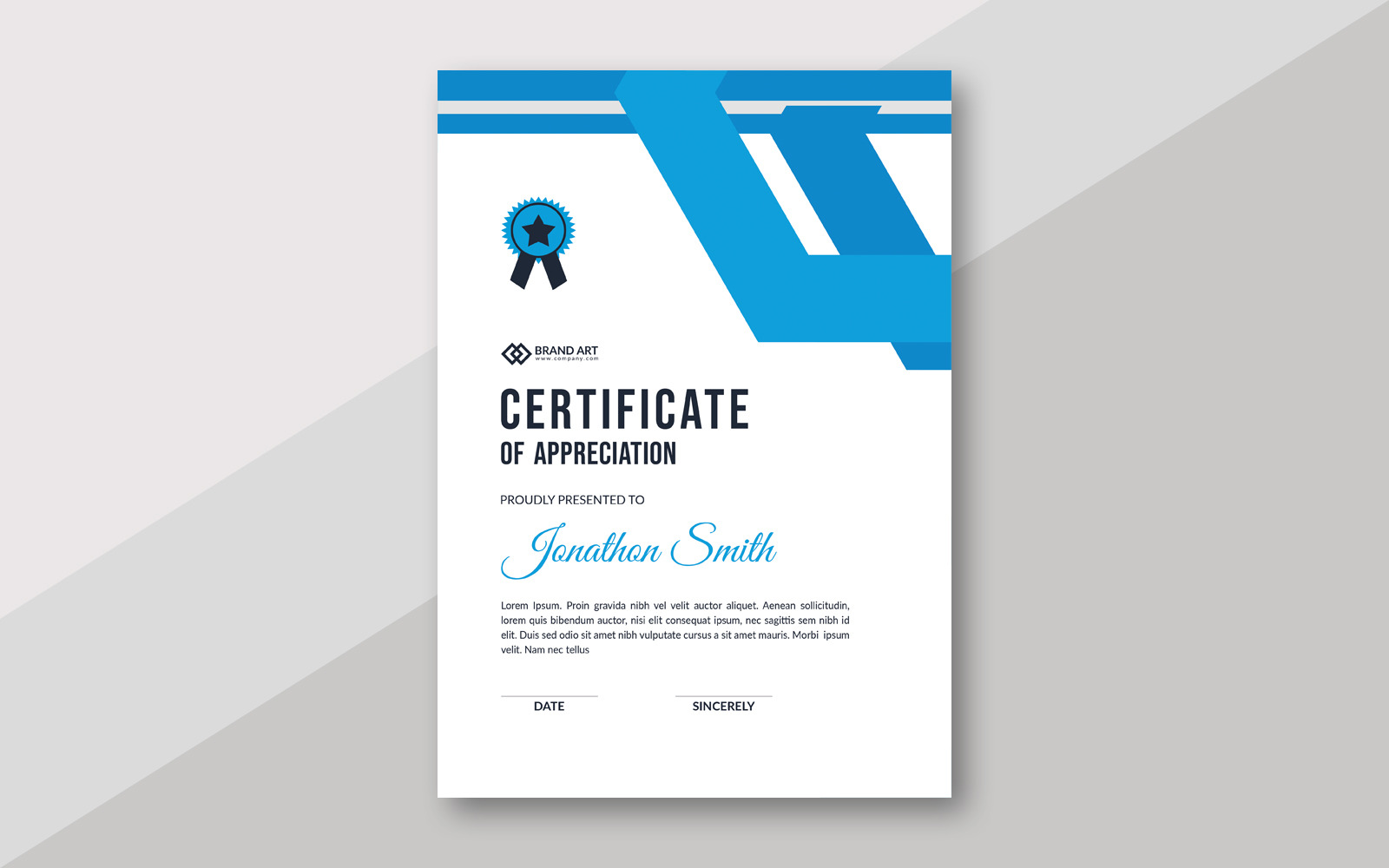 Blue Waves Certificate Theme Design Certificate Template