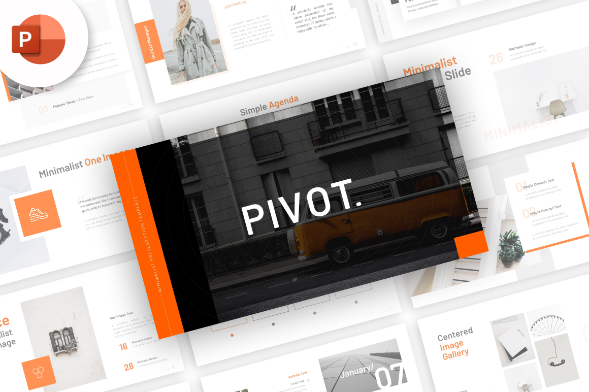 Pivot Minimalist PowerPoint template - TemplateMonster