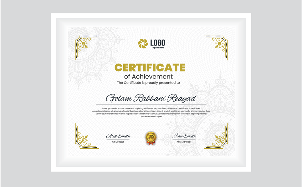 Simple Certificate #164971 - TemplateMonster